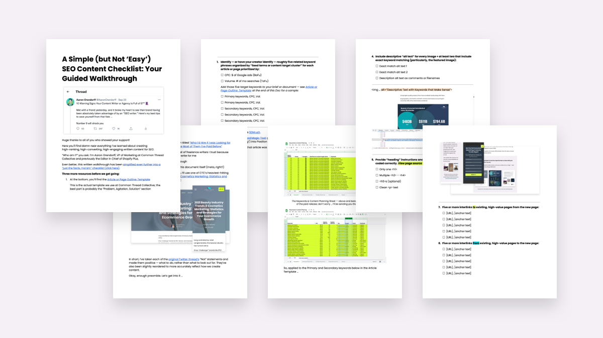 A Simple (But Not ‘Easy’) SEO Content Checklist